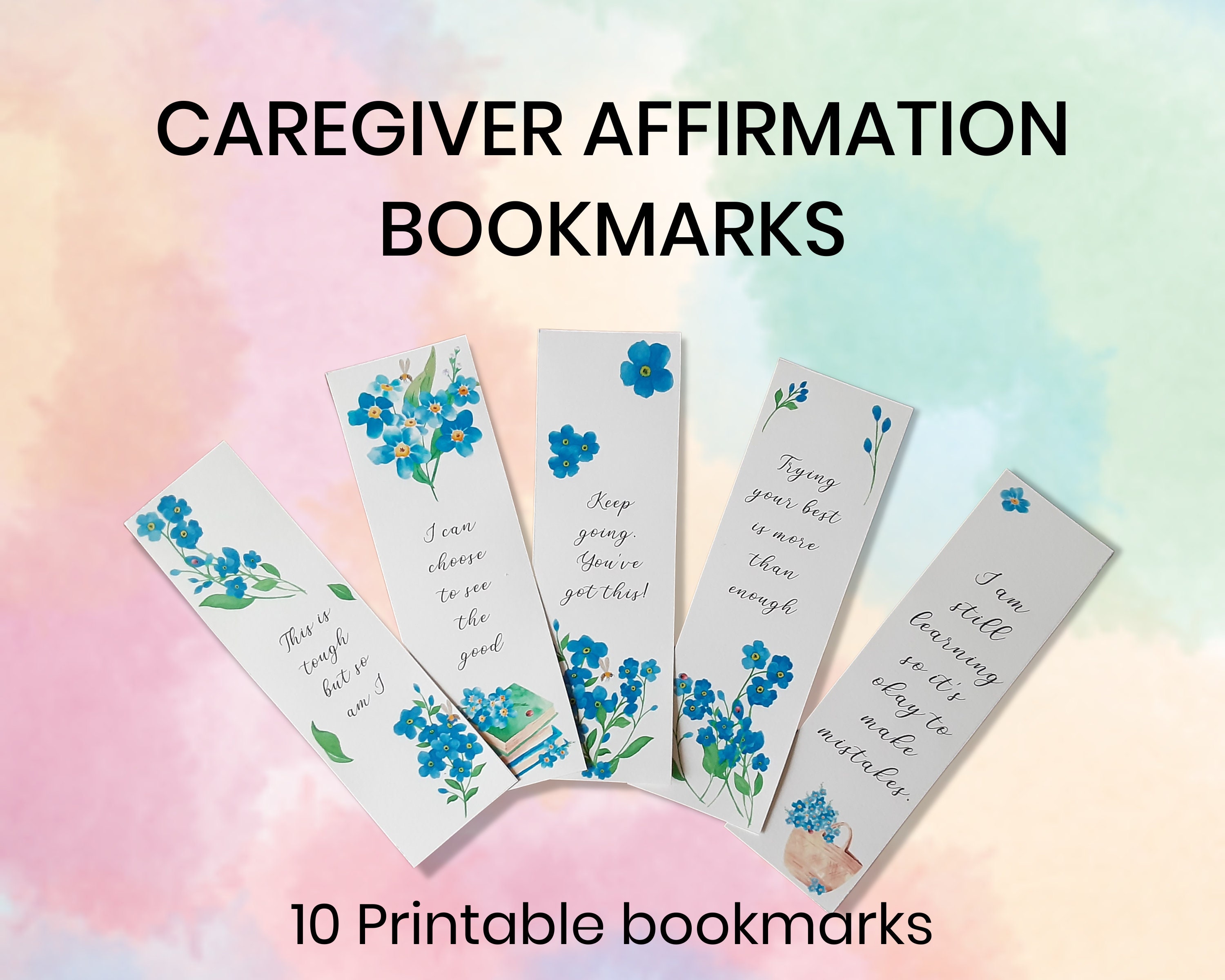 Caregiver Affirmations, Dementia Caregiver Bookmarks, Inspirational ...