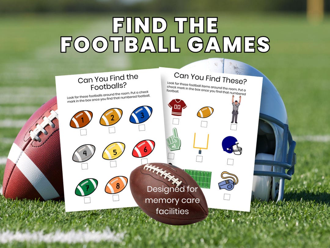 Football for Dementia Printable, Dementia Activity, Football Scavenger ...