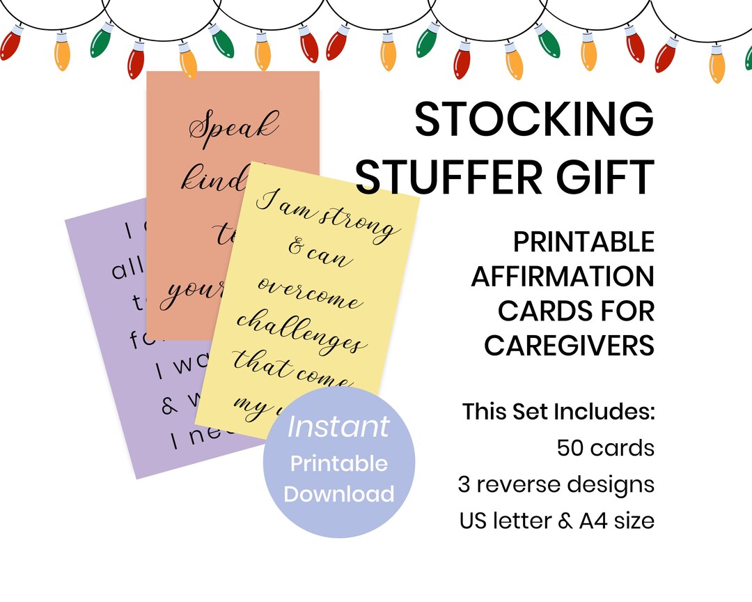 Positive Affirmation Card Set for Caregivers, Printable Affirmation ...