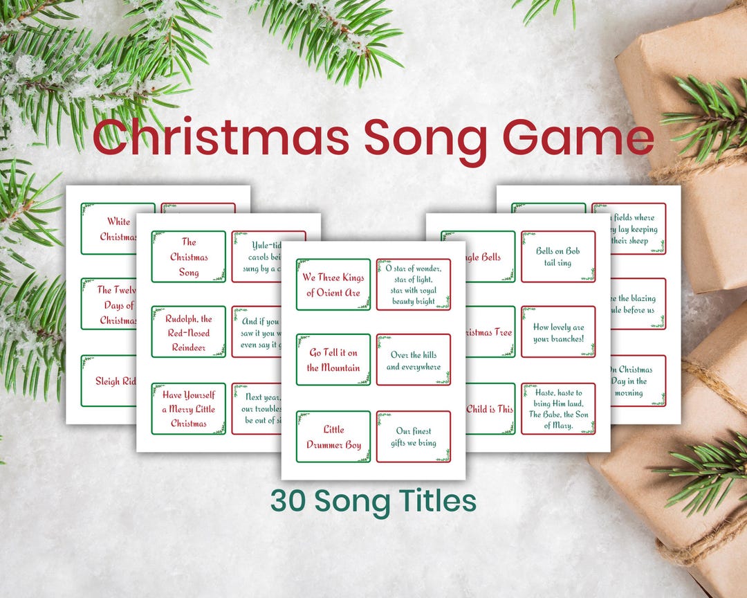 Christmas Song Game, Christmas Lyric Game, Christmas Carols, Holiday ...