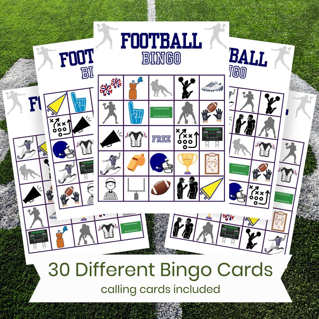 Football Bingo Game, Dementia Activity Printables, Big Game Football ...