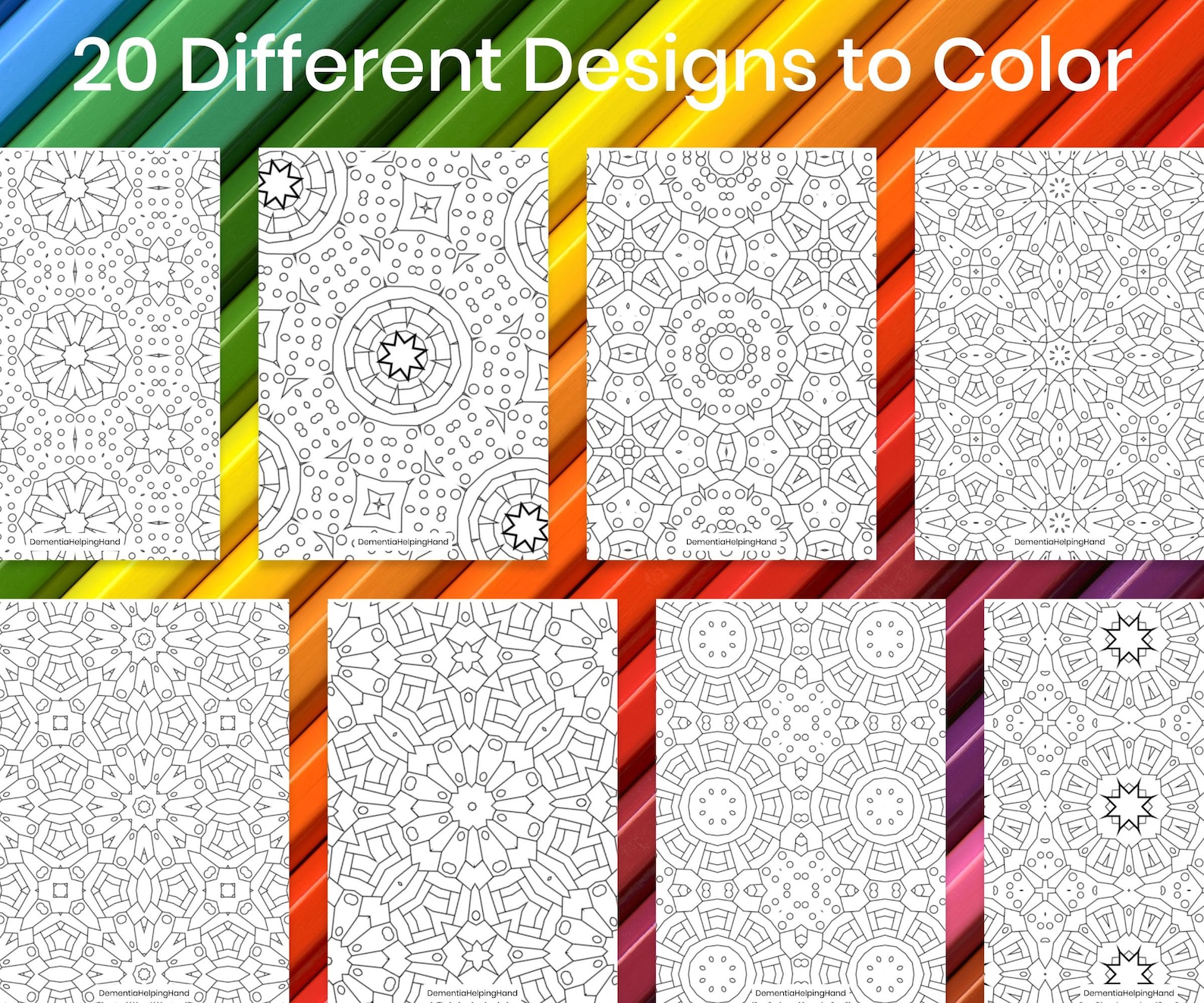 Coloring to Relax Geometric Shapes, Caregiver Coloring Pages, Stress ...