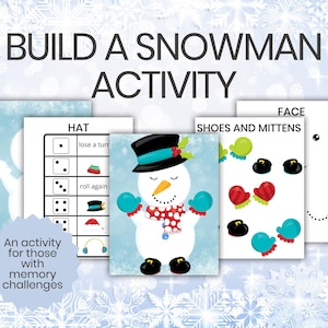 Build a Snowman, Winter Activity, Snowman Printable, Dementia Activity ...