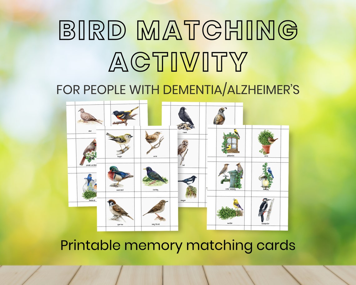 Bird Matching Activity, Dementia/alzheimer Memory Game, Memory Care ...