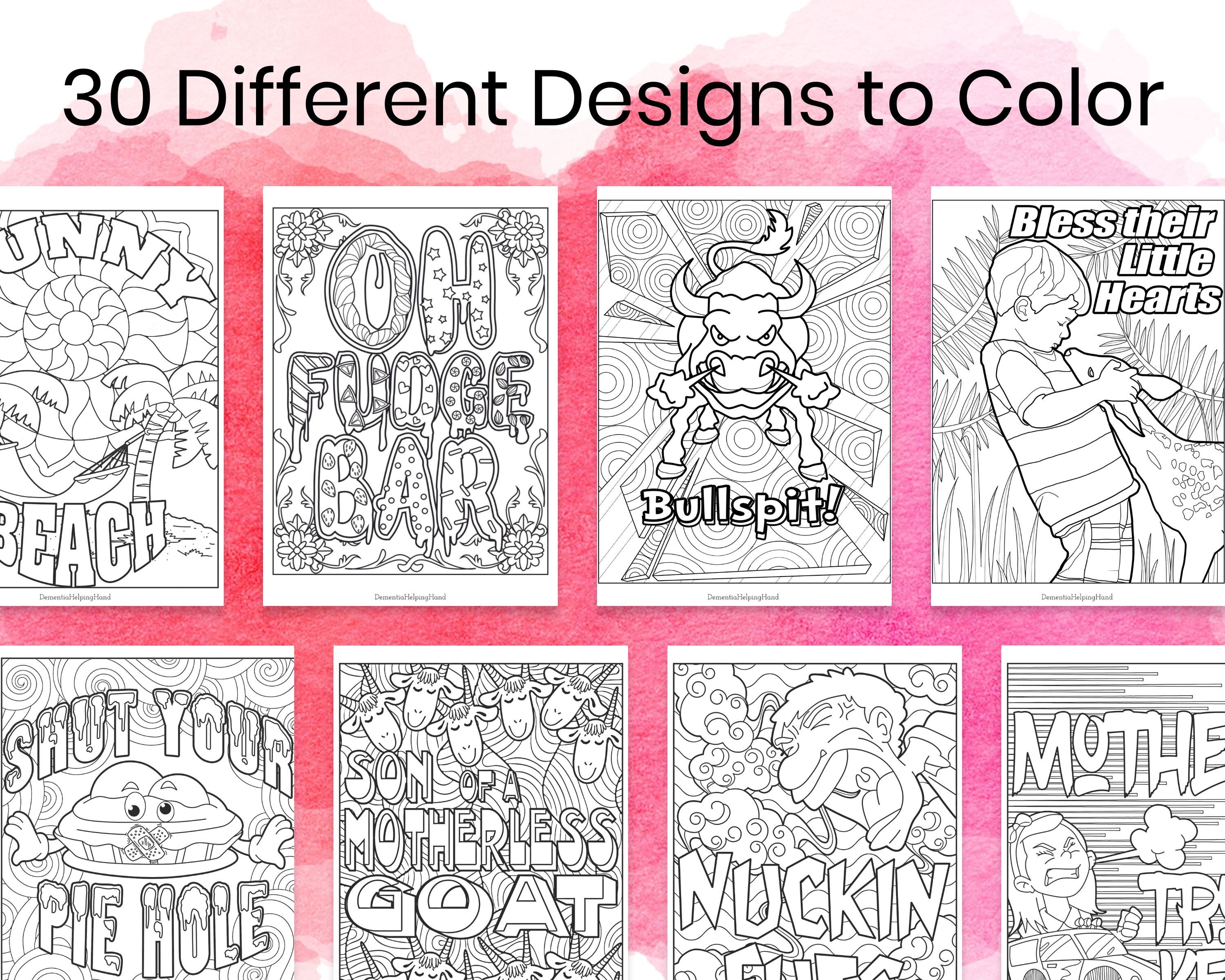 Clean Cuss Words Coloring Pages, Caregiver Stress Relief, Adult ...