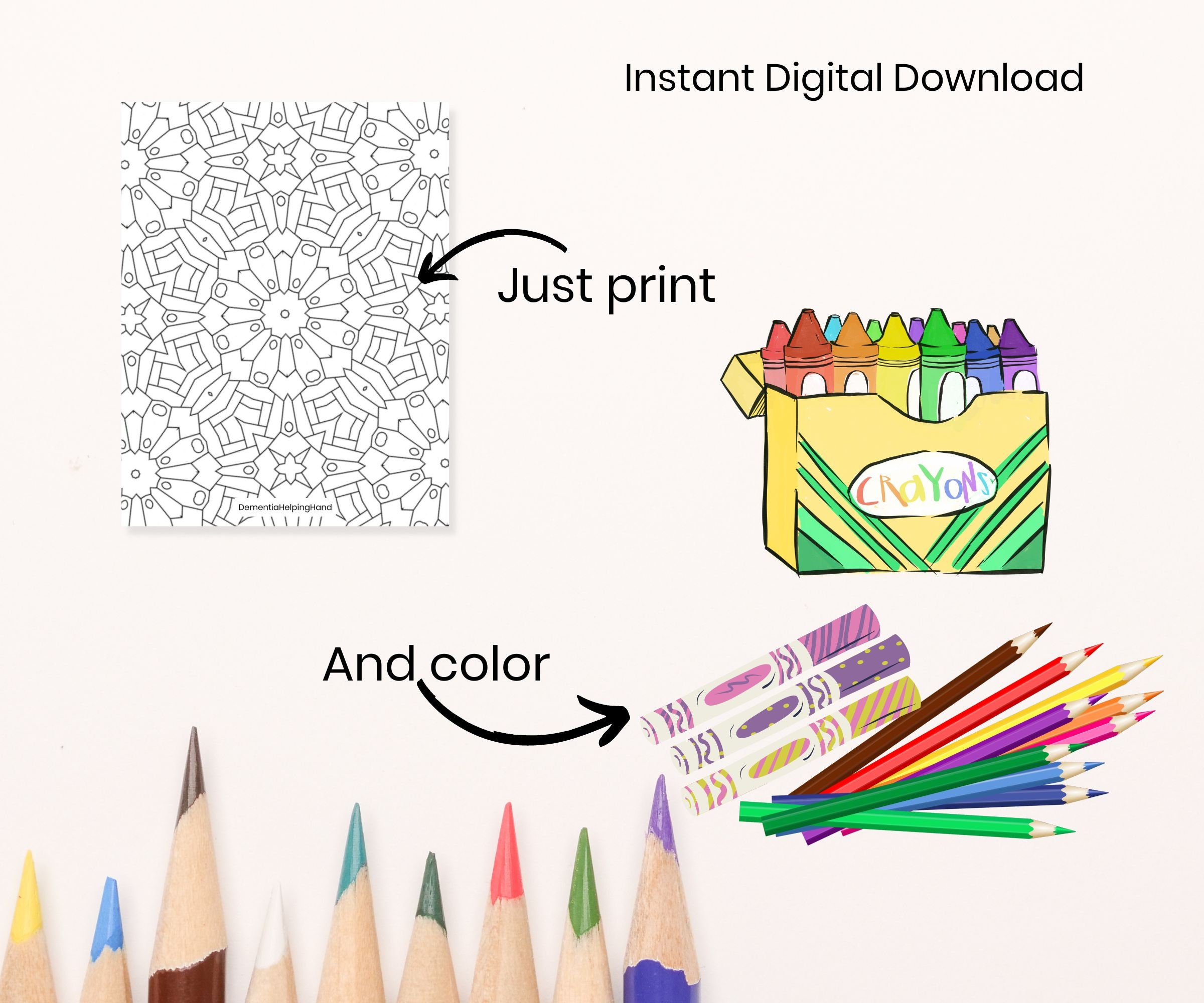 Coloring to Relax Geometric Shapes, Caregiver Coloring Pages, Stress ...