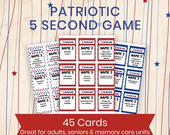 5 Second Game, July 4th Party Game, Independence Day, Game for Seniors ...