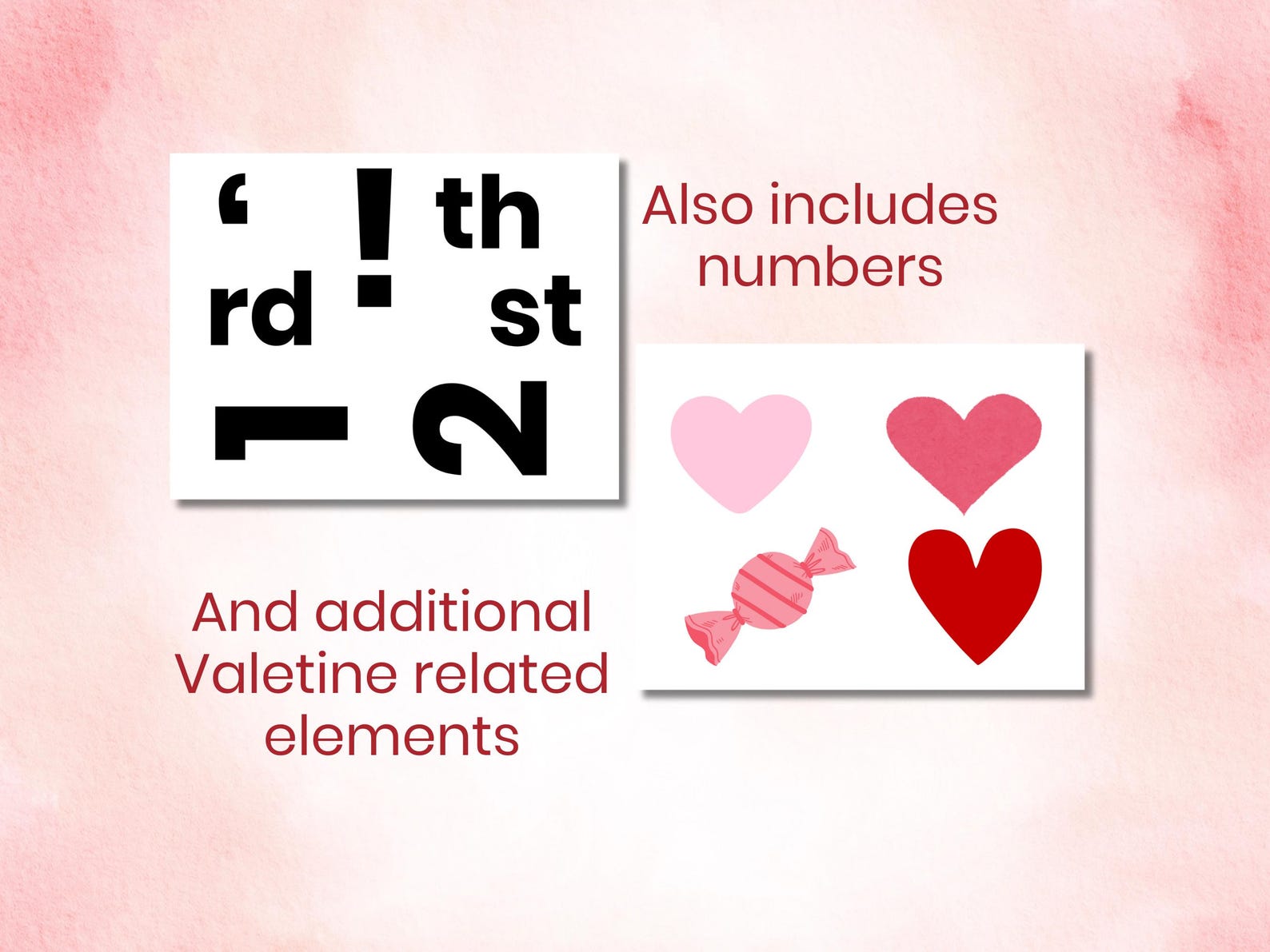 Valentines Day Printable Banner, Letters & Numbers Heart Banner ...