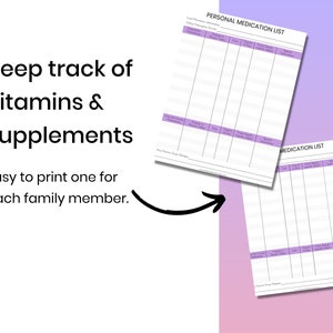 Medication List, Medication Tracker, Medicine Tracker, Pill List ...