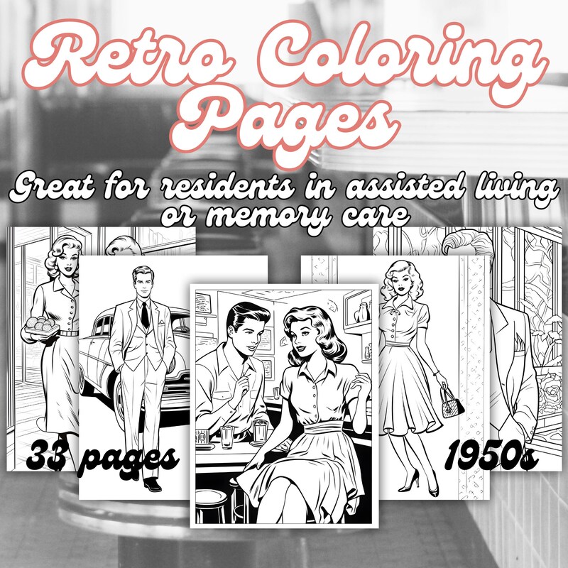 1950s Coloring Book - Etsy