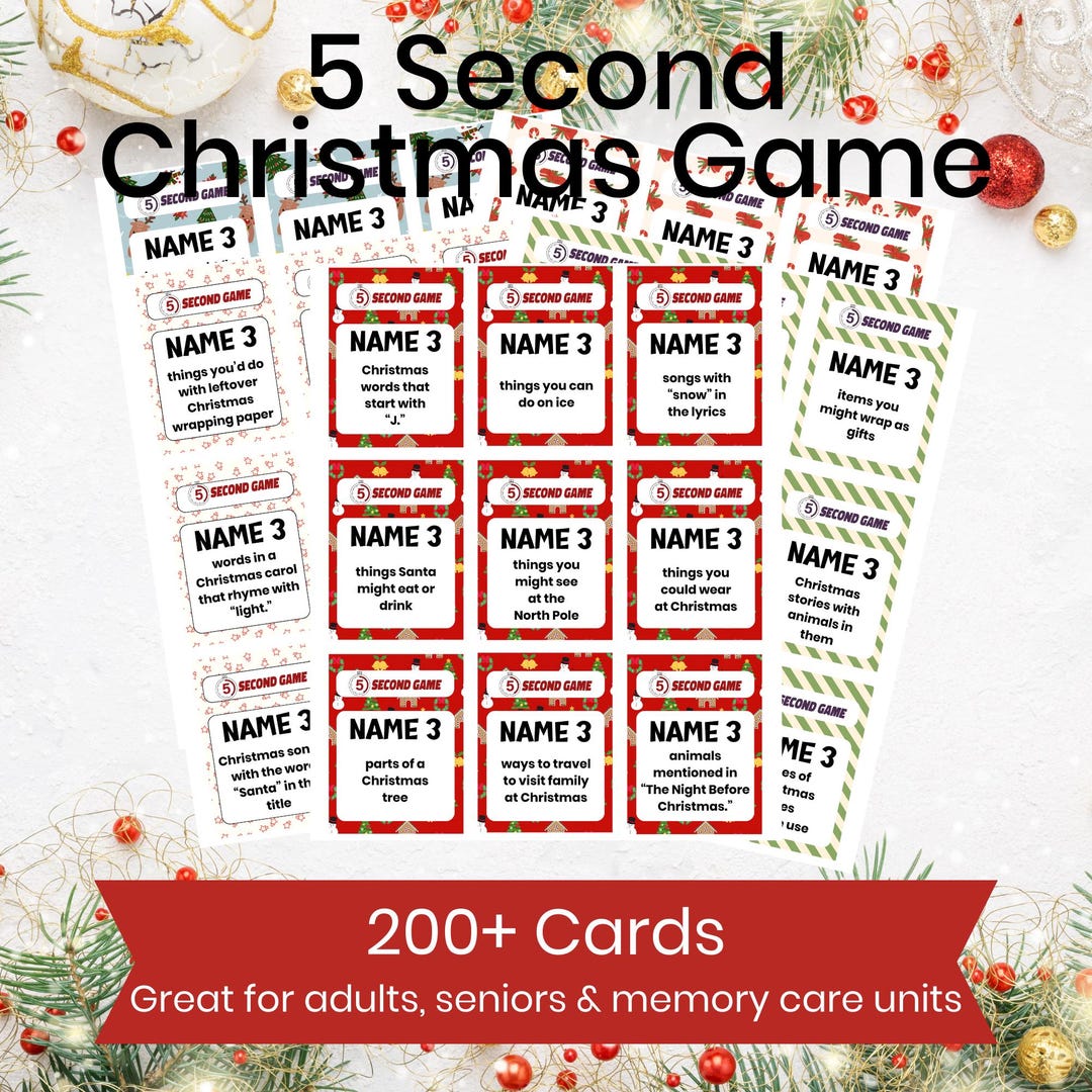 5 Second Christmas Game, Office Party Game, Christmas 5 Second Game ...