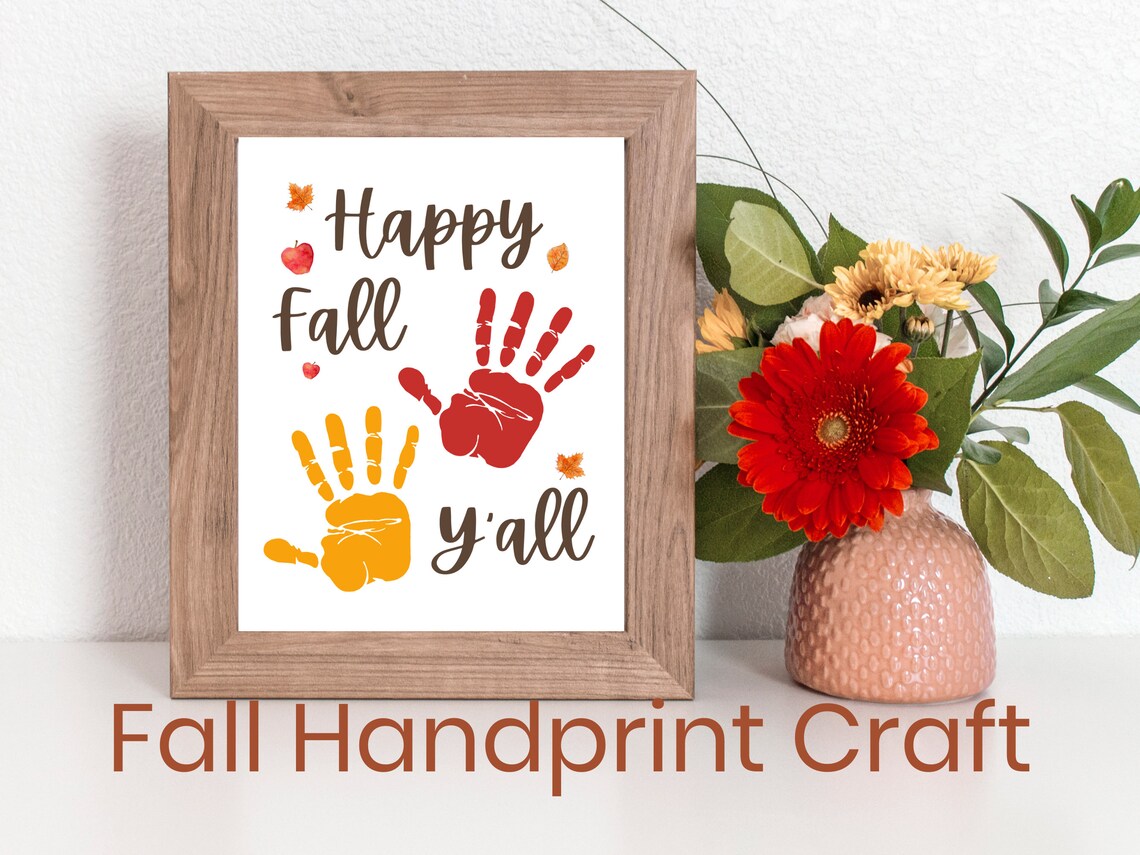 Fall Handprint Craft, Dementia Activity, Adult Handprint Art ...