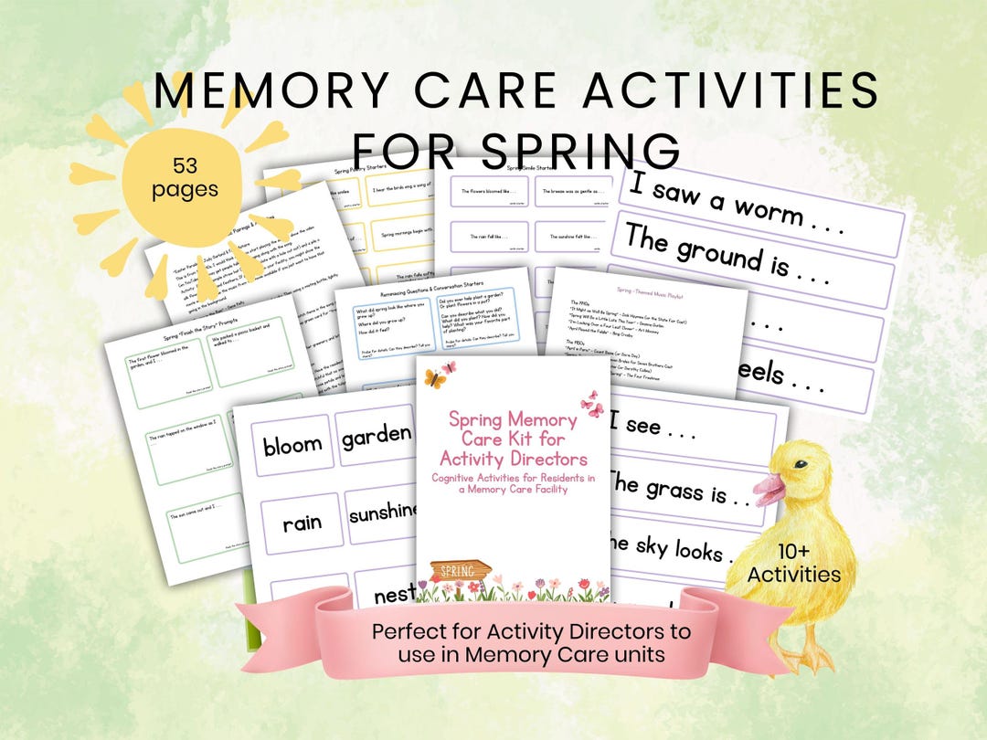 Dementia Activity Printables for Spring, Memory Care Activities ...