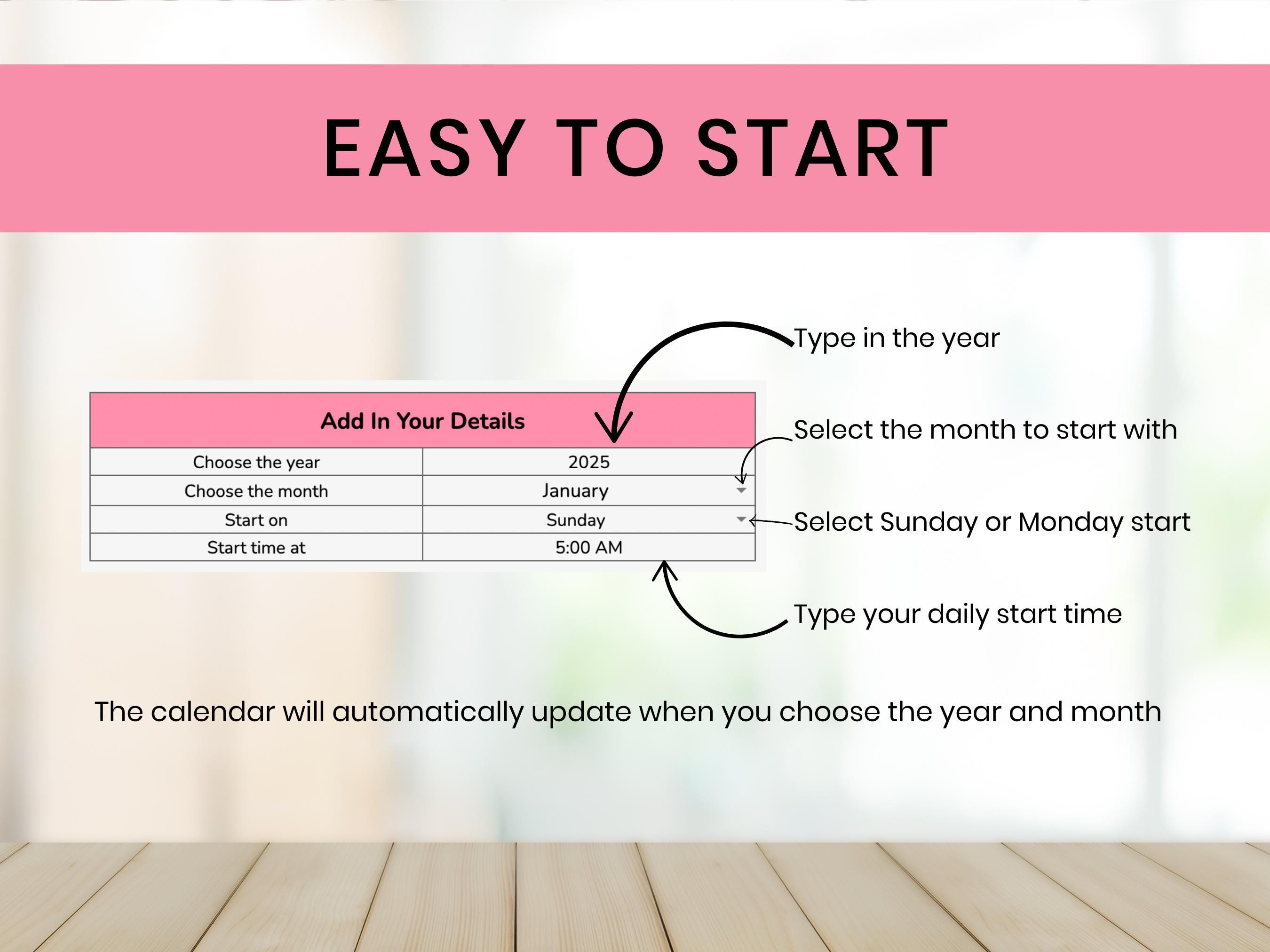 Google Sheets Simple Weekly Planner, Daily Schedule Planner, Weekly ...