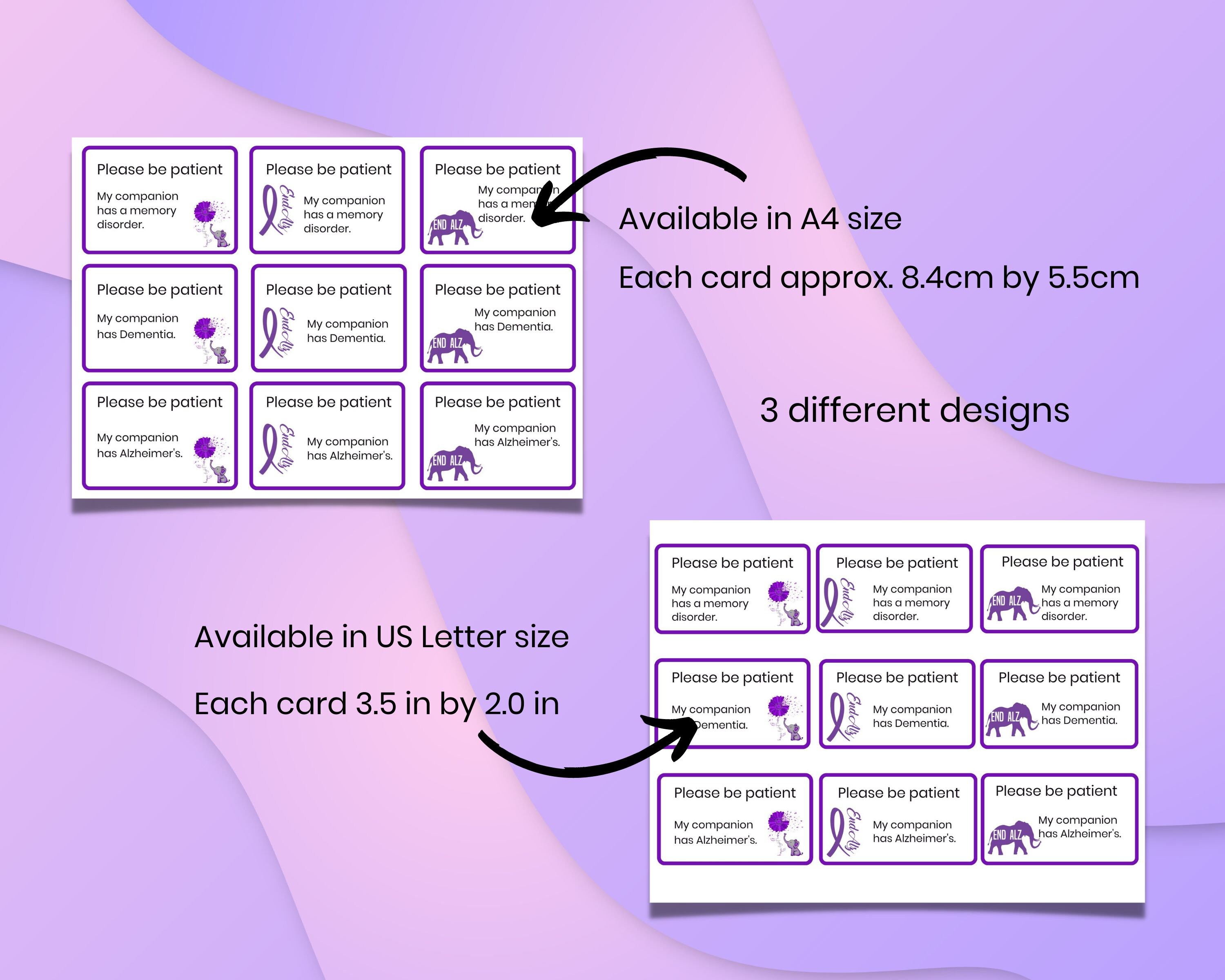 Alzheimer’s Dementia Companion Card, My Companion Has a Memory Disorder ...