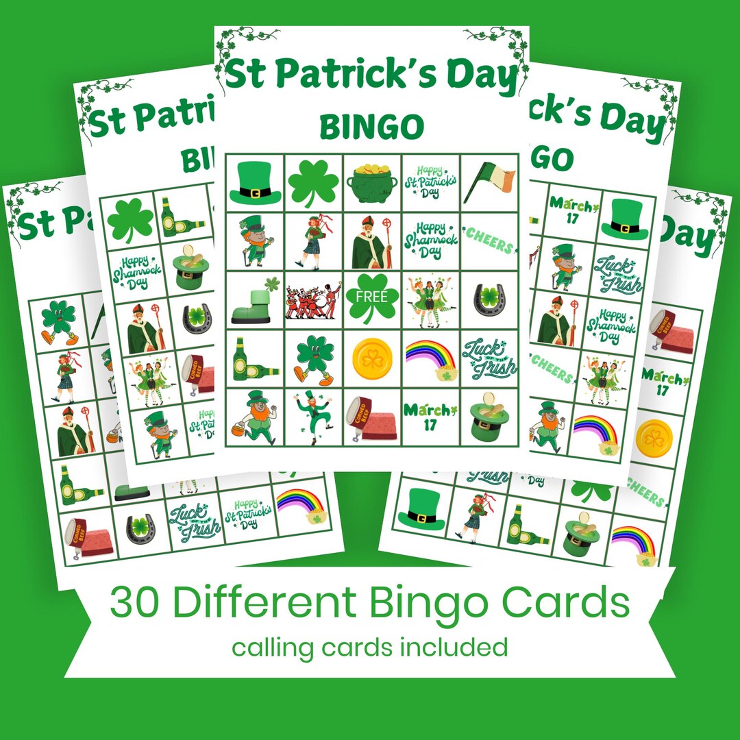 St Patrick’s Day Bingo Cards, St Patricks Day Activity, St Patricks ...