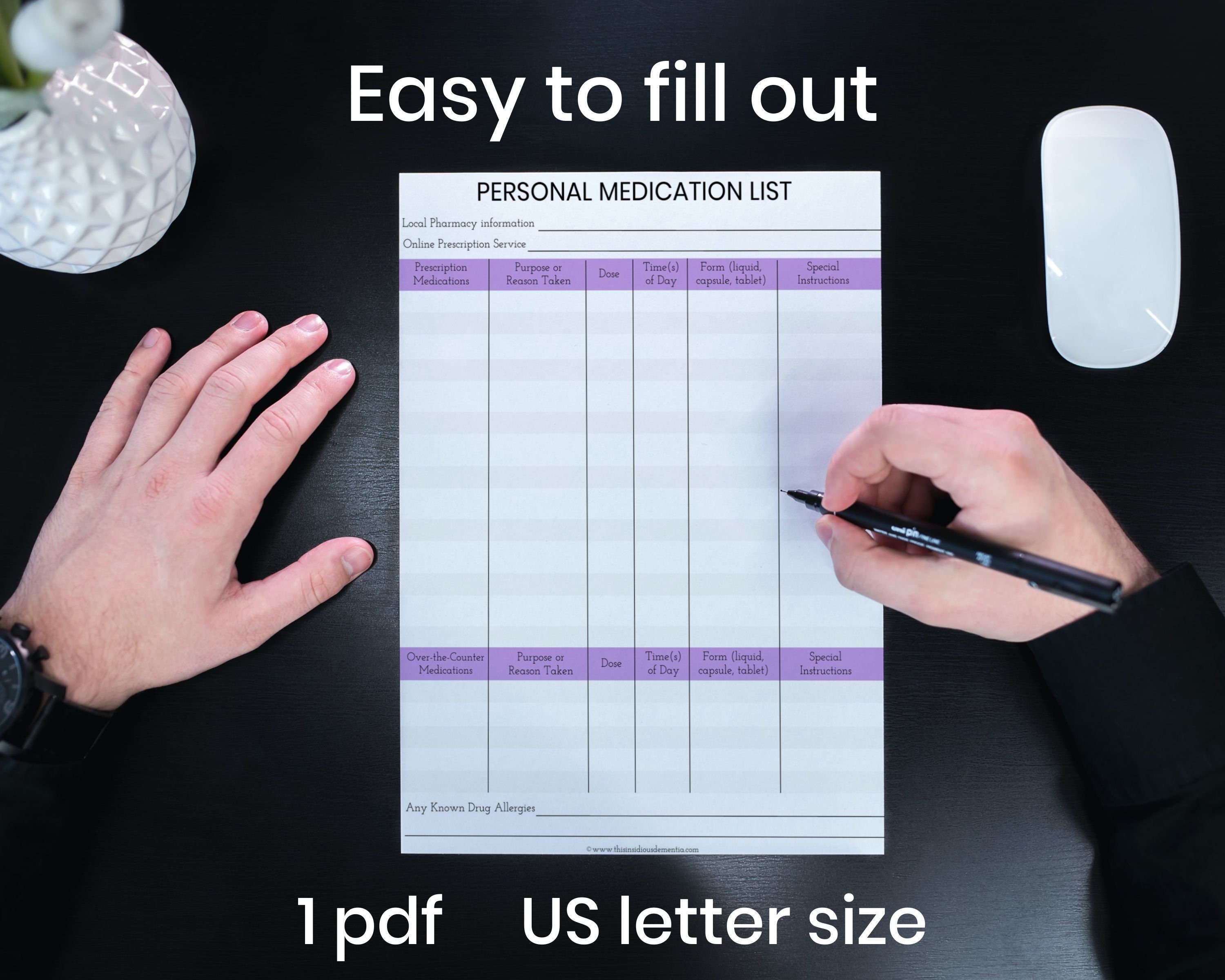 Medication List, Medication Tracker, Medicine Tracker, Pill List ...