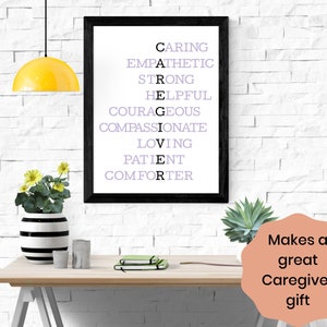 Caregiver Appreciation Gift, Thank You Gift, Wall Art, Caregiver ...