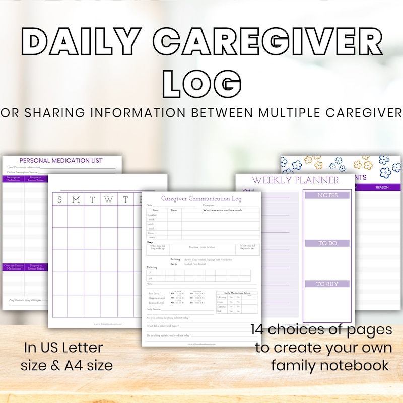 Caregiver Log - Etsy