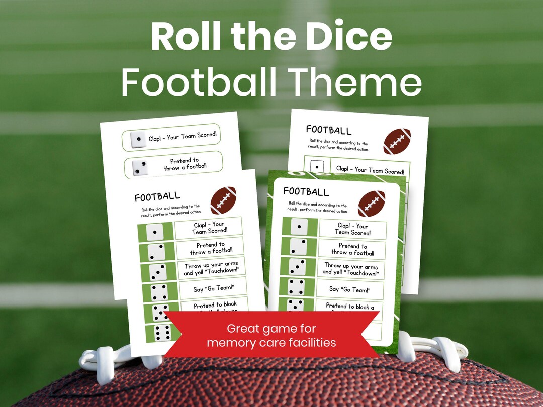 Football Party Game, Dementia Roll the Dice Game, Dementia Party ...
