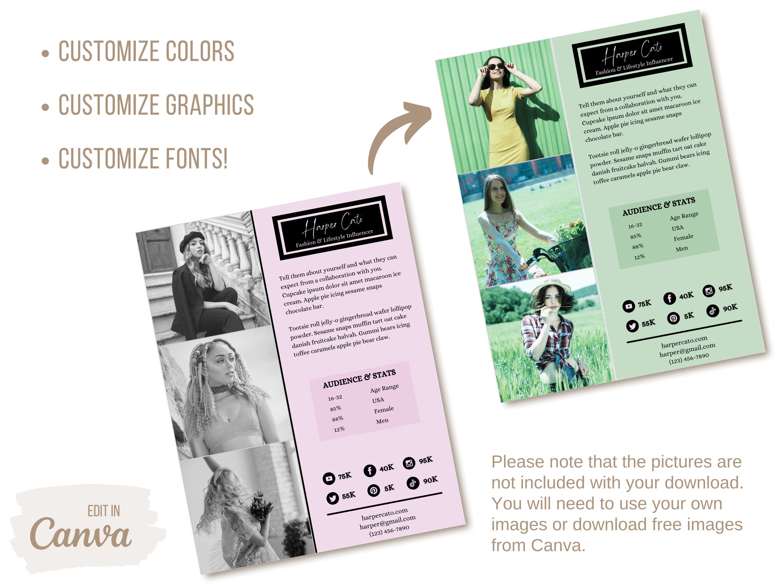 Media Kit Media Kit Influencer Media Kit Template Media Kit Canva Media ...