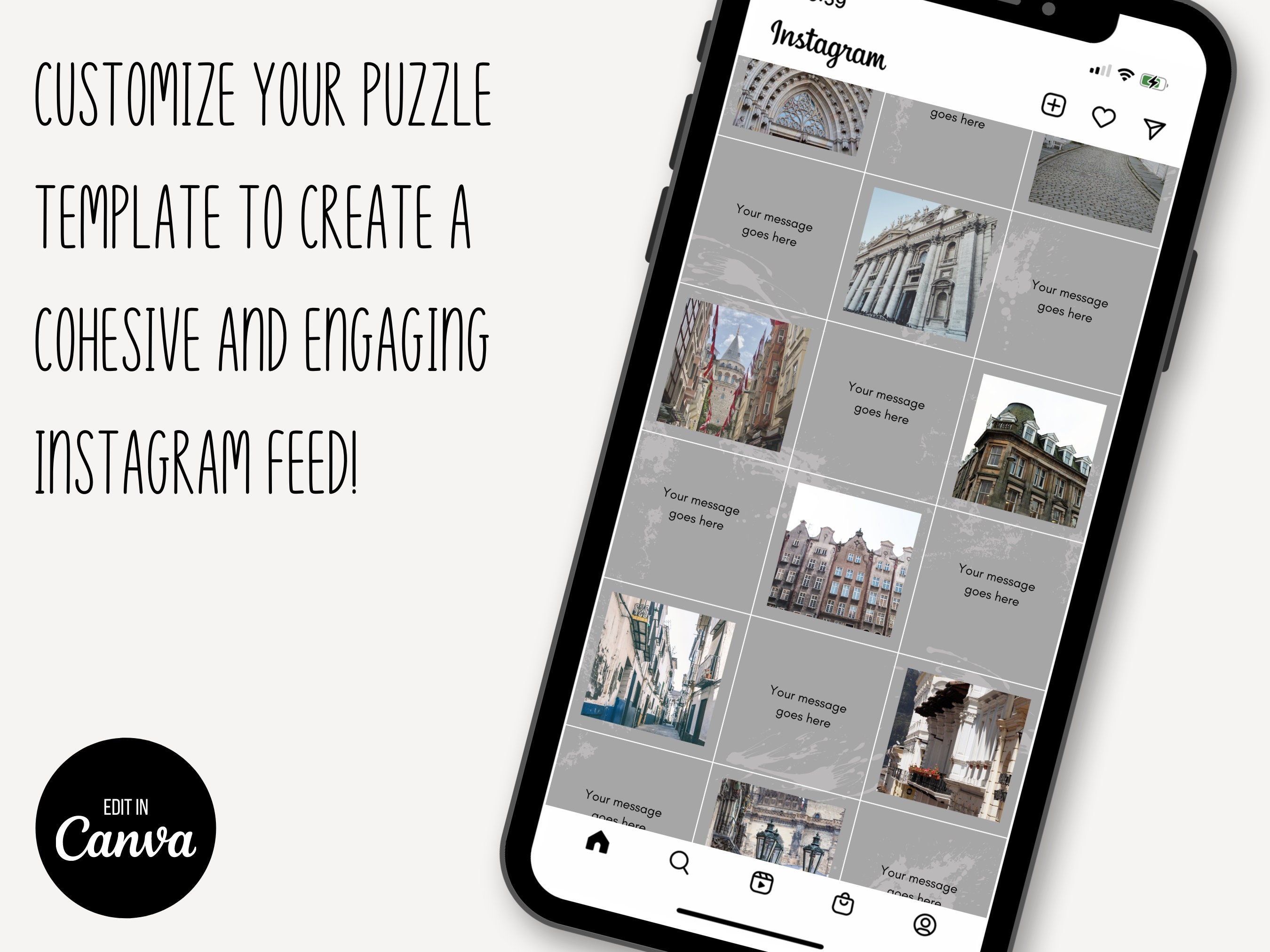 Instagram Puzzle Instagram Template Instagram Grid - Etsy