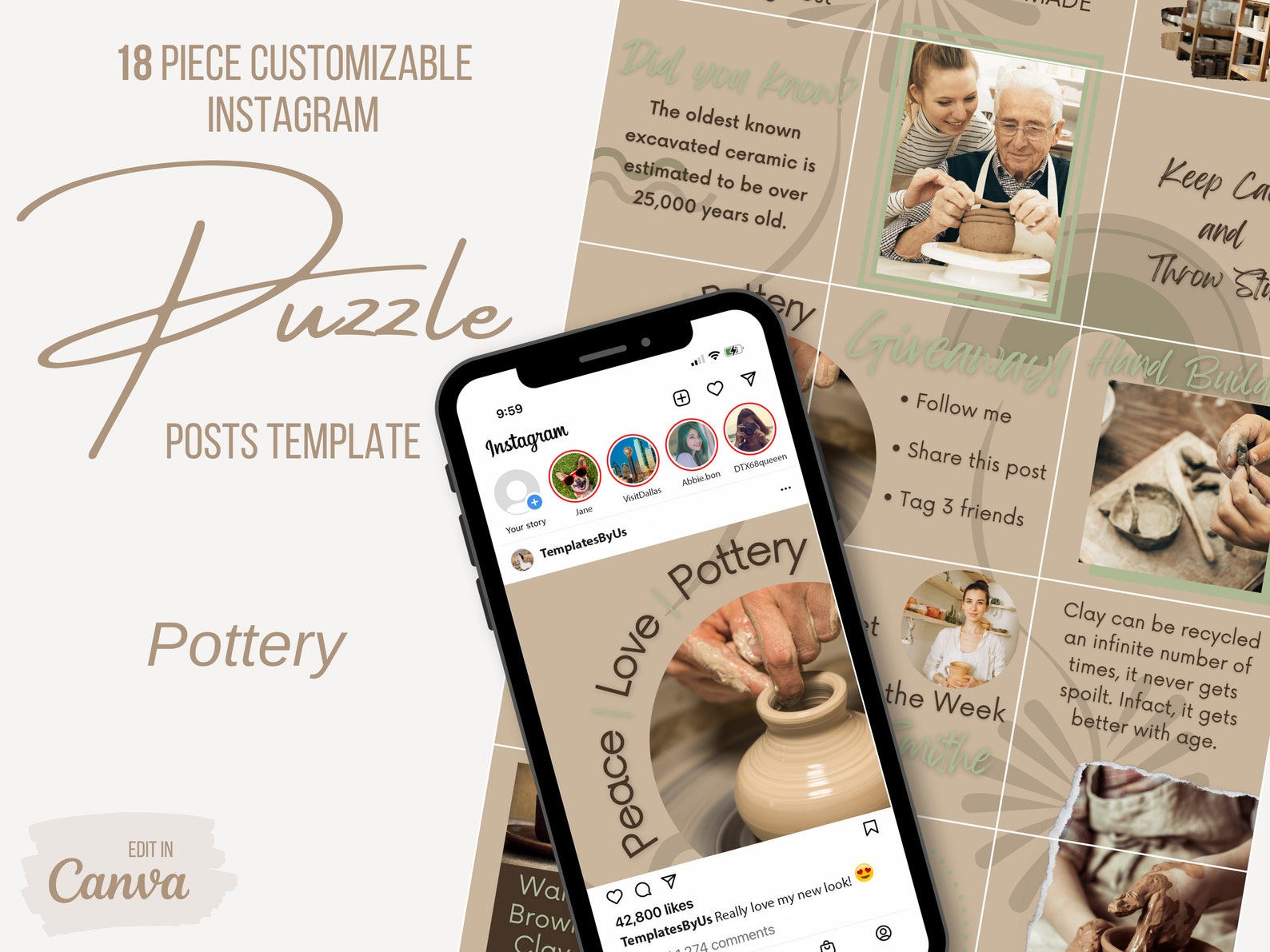 Instagram Puzzle Instagram Grid Instagram Layout - Etsy