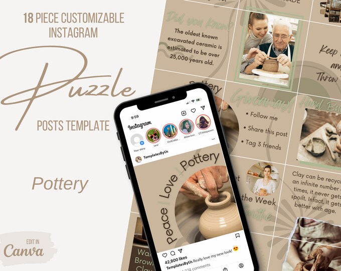 Instagram Puzzle Instagram Grid Instagram Layout Instagram Feed Canva ...