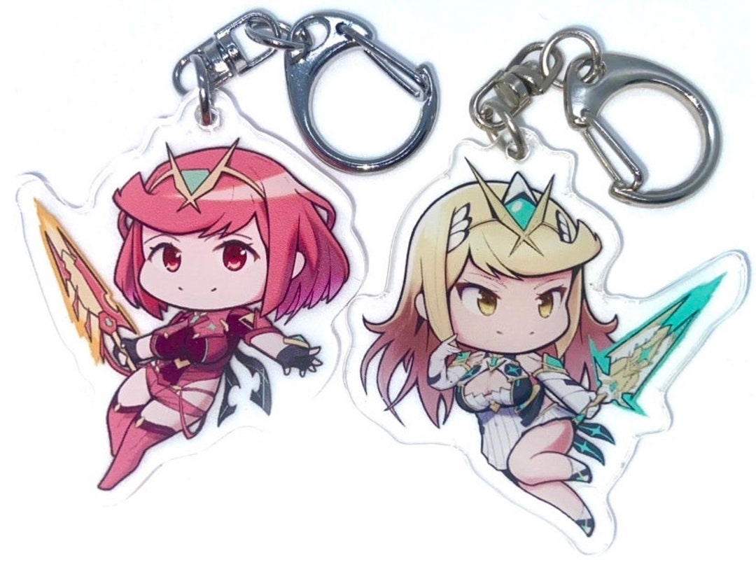 Mythra Pyra Xenoblade Acrylic Keychain - Anime Ita Bag Charm - Etsy