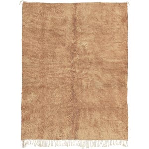 Caramel Beni Ourain Rug, Handwoven Beige Wool Shag, Warm Moroccan Area ...