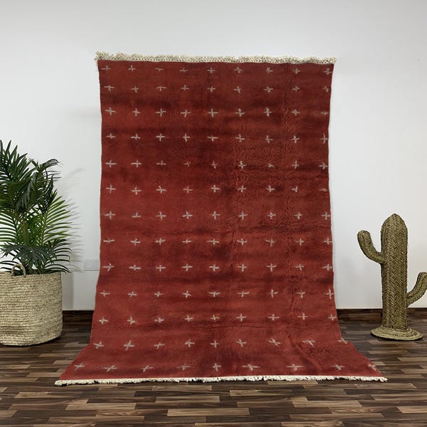 Rust Coloured Wool Rug - Etsy UK