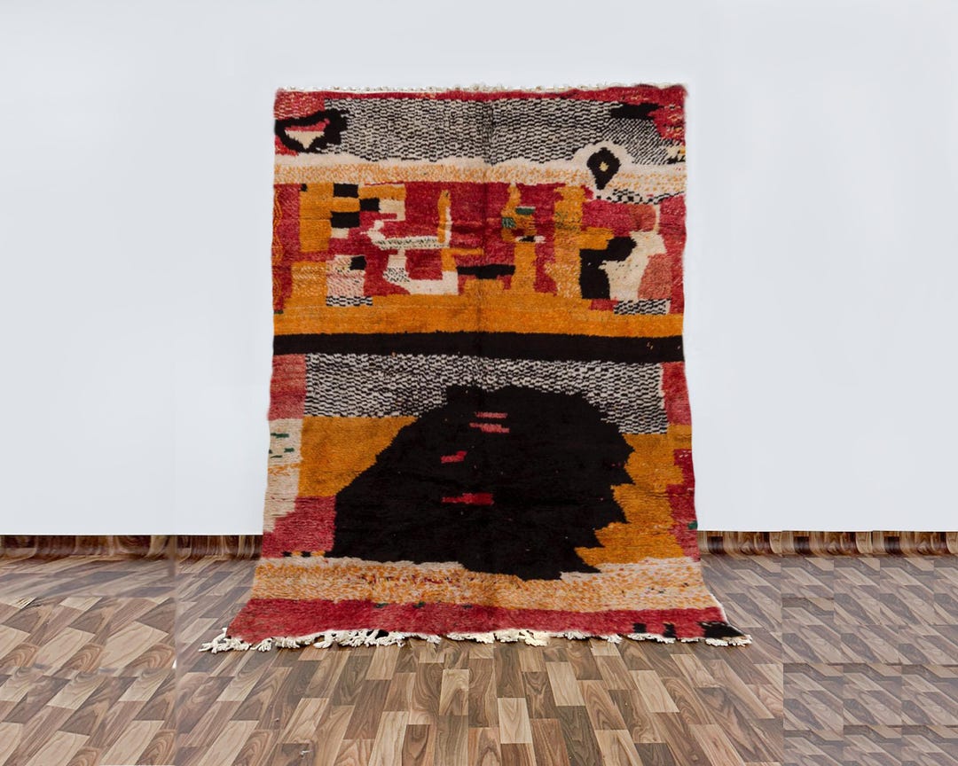 Handwoven Moroccan Berber Beni Mrirt Rug, Eclectic Bohemian Wool Carpet ...