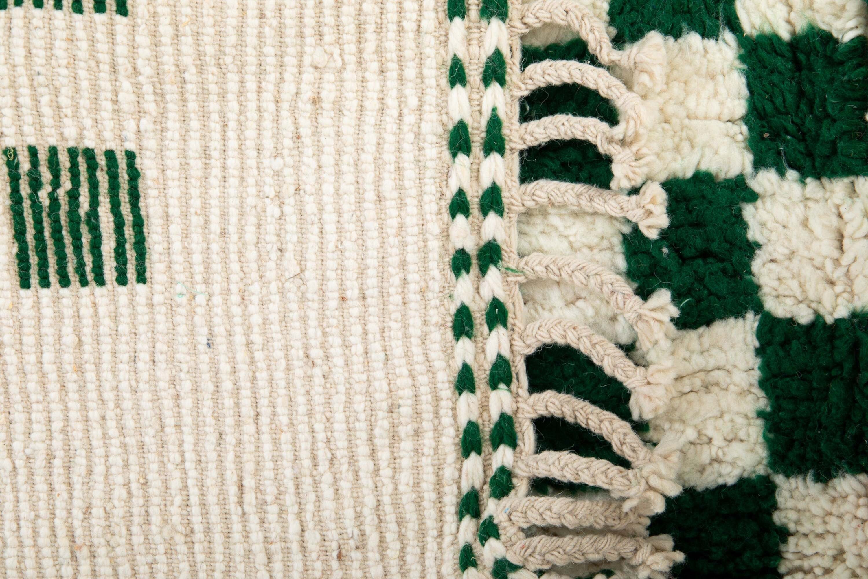 Green and White Checkered Rug Custom Contemporary Area Rug, Checker ...