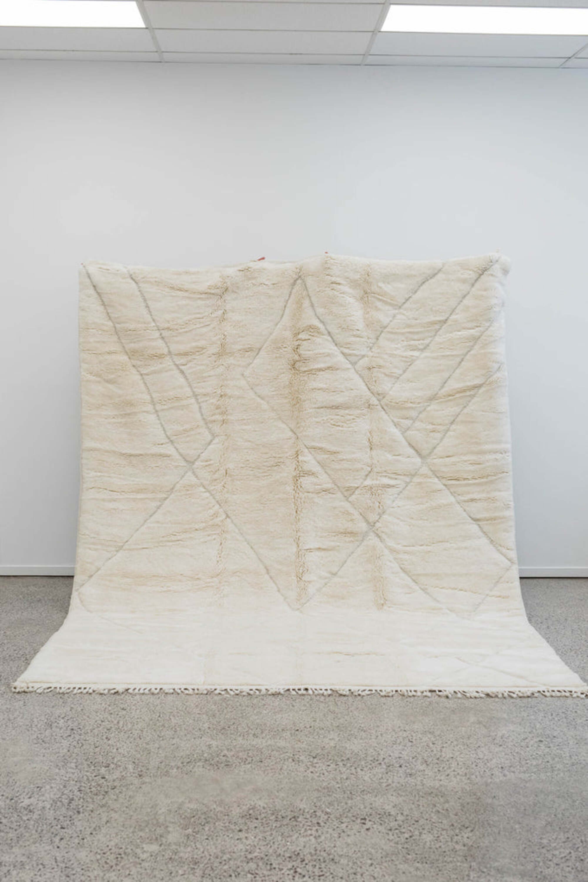 Authentic Custom Moroccan Beni Mrirt Rug Creamy White Modern Scandi ...