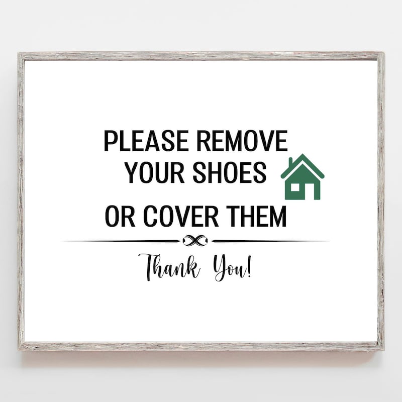 Remove Shoes Sign - Etsy