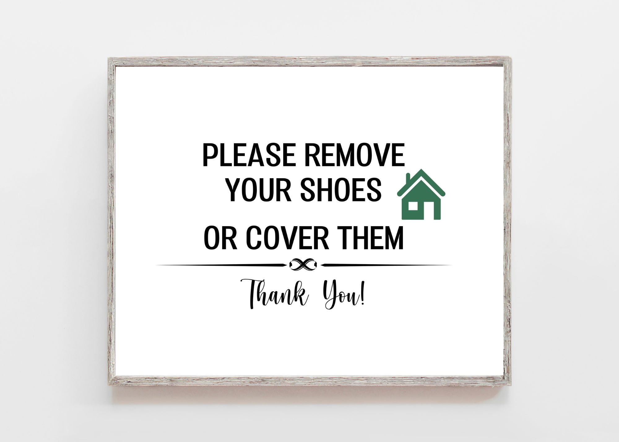 Please Remove Your Shoes or Cover Them Printable-11"x 8.5' Download ...