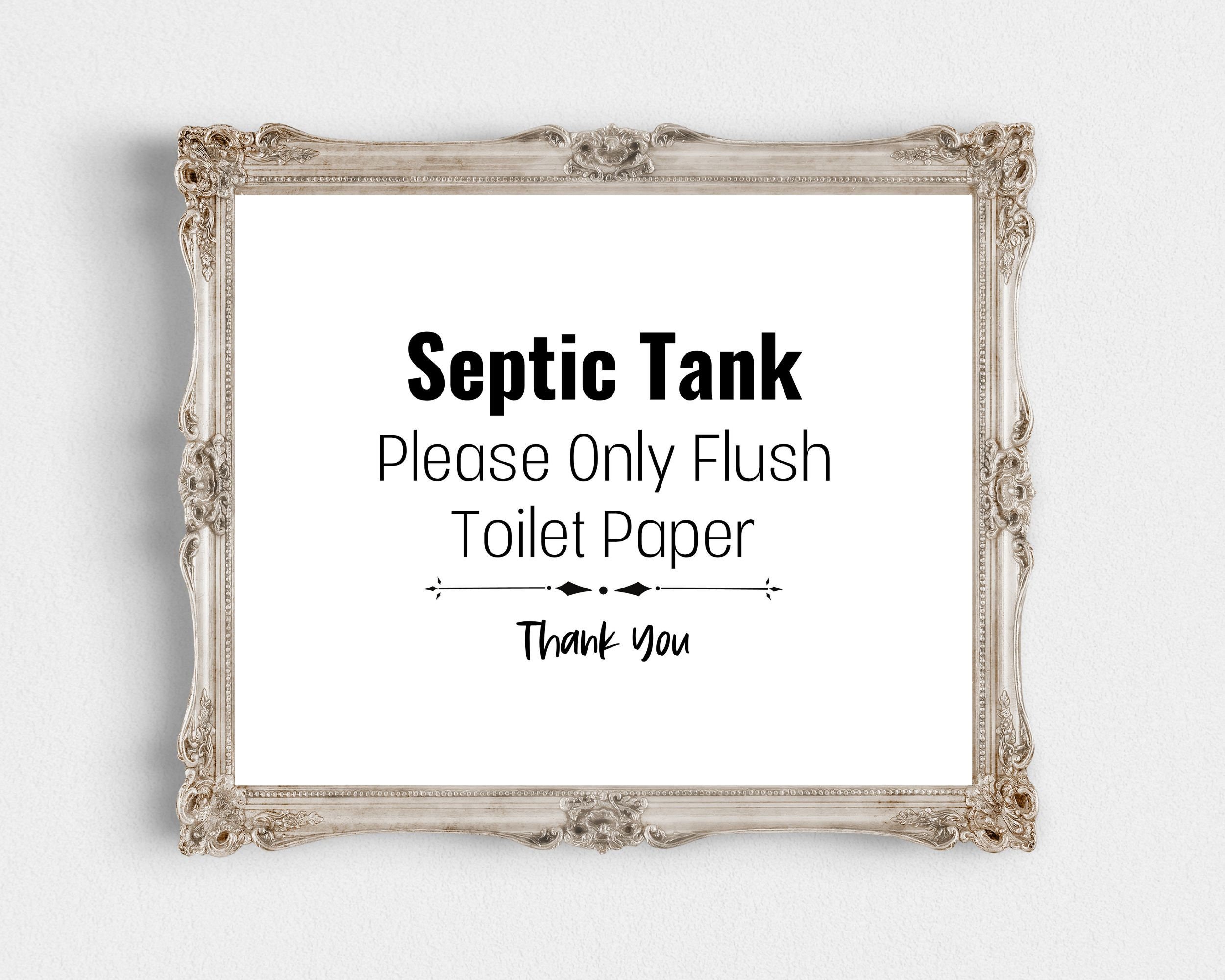 Septic Tank Please Only Flush Toilet Paper Printable-downloadable ...