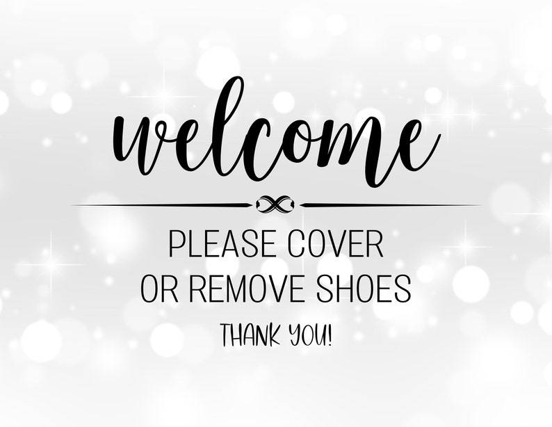 Please Cover or Remove Shoes Printable-11"x 8.5" Download-welcome ...