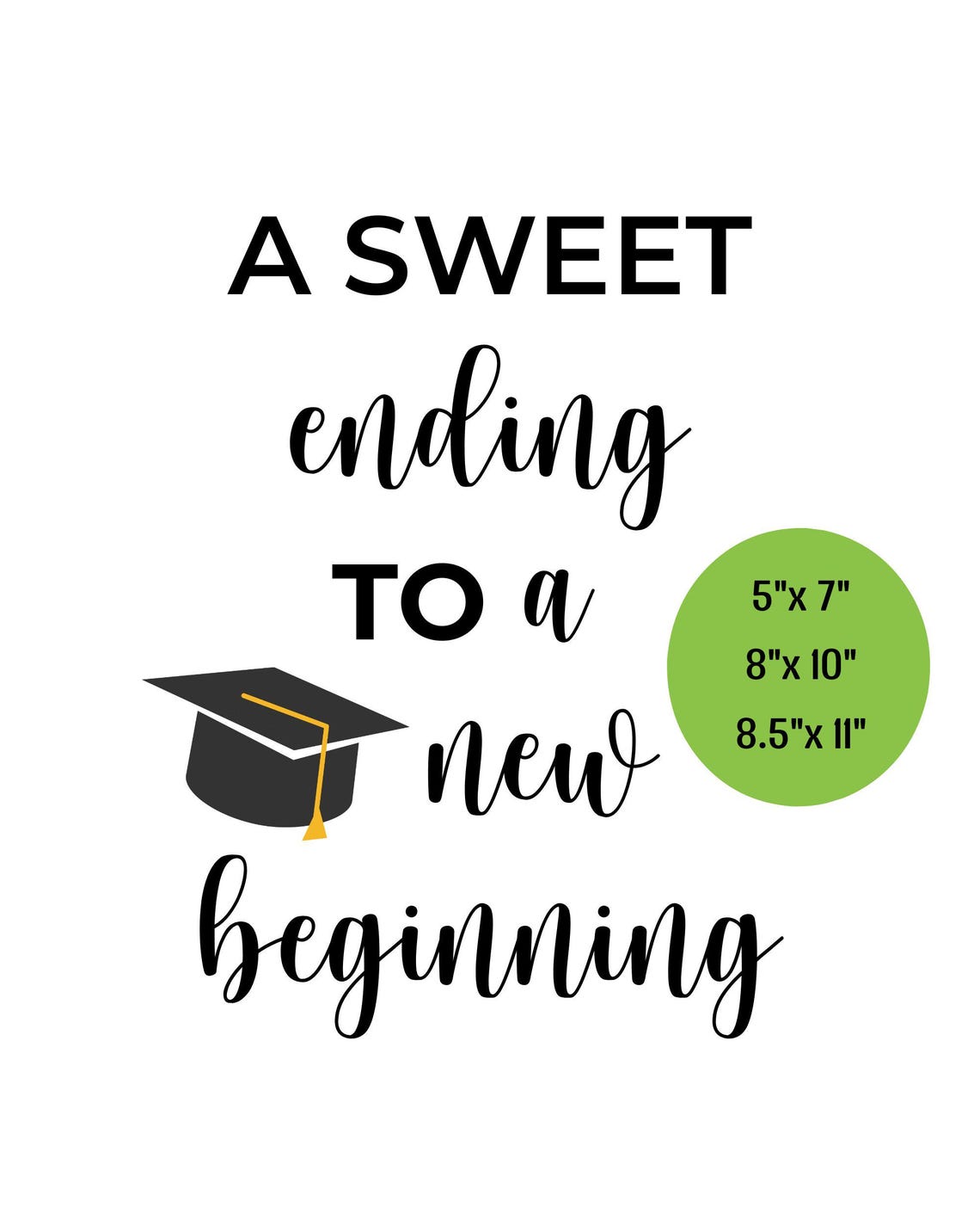A Sweet Ending to A New Beginning Download-8"x 10" Printable-printable ...