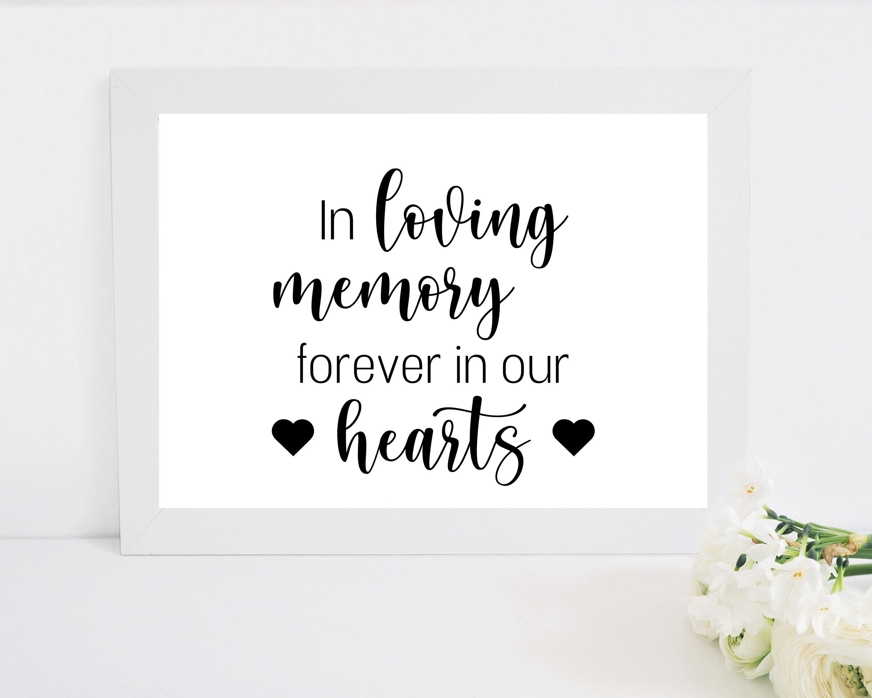 In Loving Memory Forever in Our Hearts Digital Download-10"x 8" Forever ...
