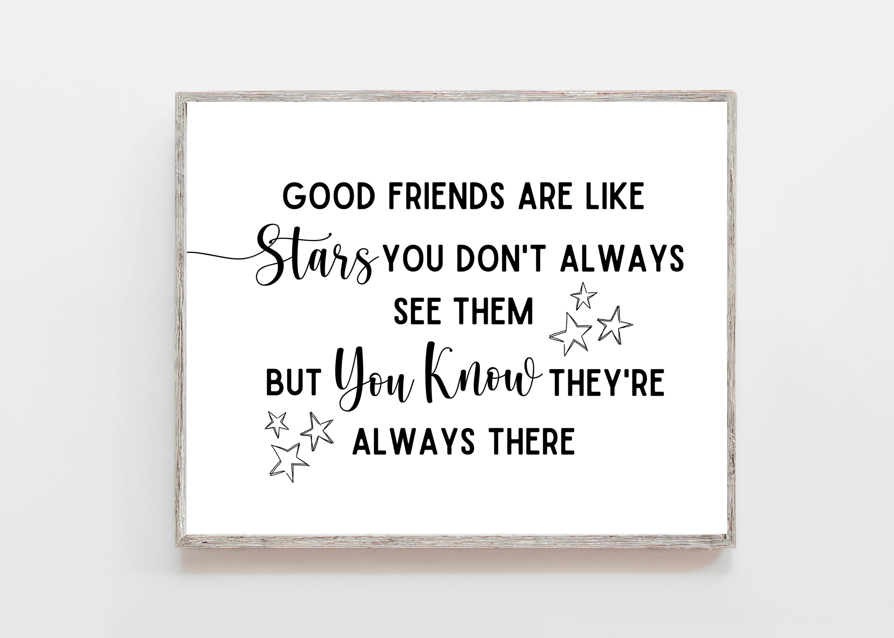 Good Friends Are Like Stars You Don't Always See Them but You Know They ...