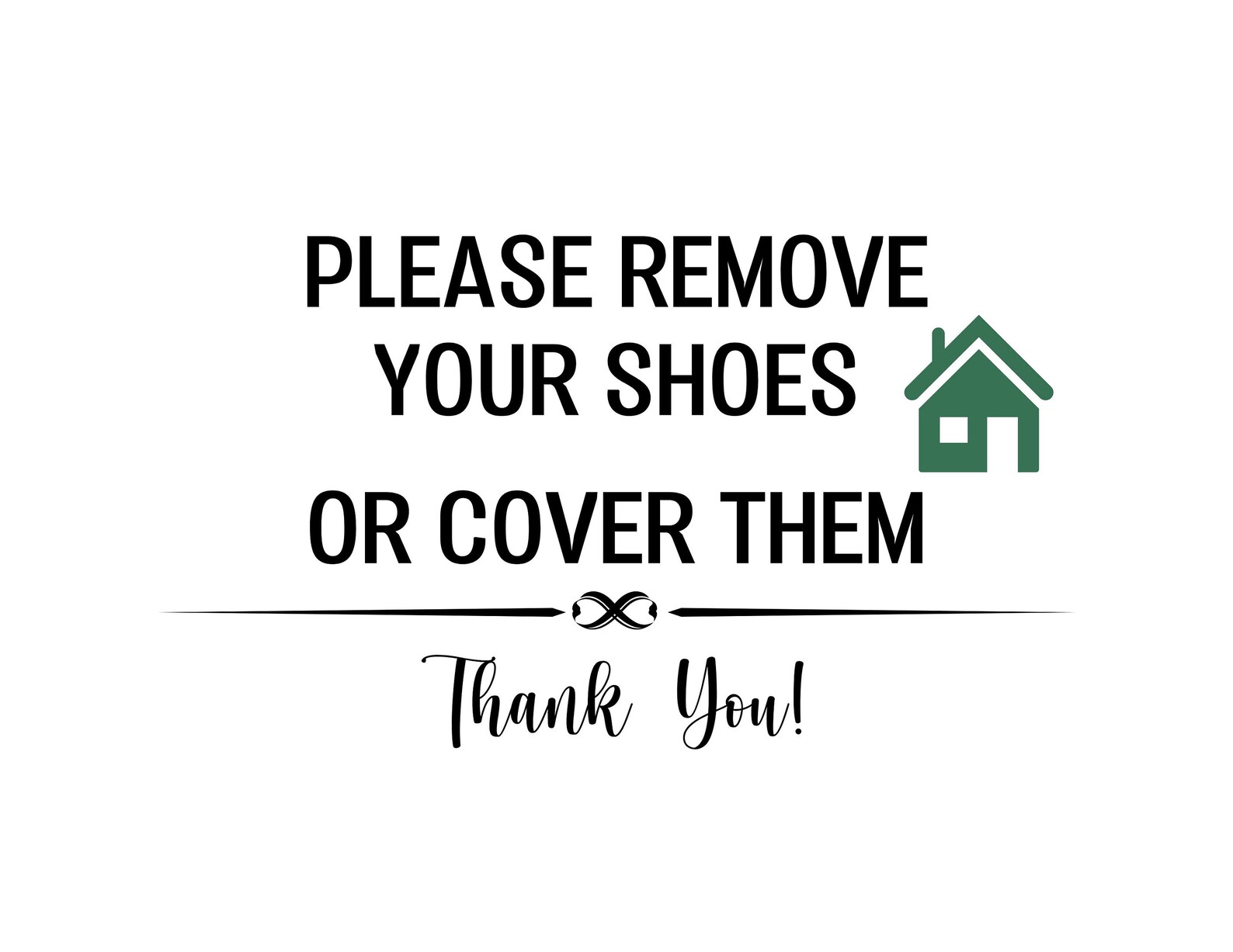 Please Remove Your Shoes or Cover Them Printable-11"x 8.5' Download ...