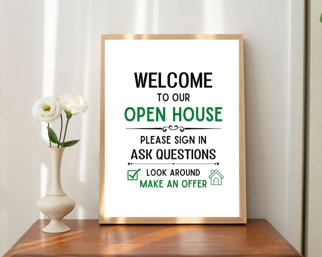 Welcome to Our Open House Printable-8.5"x 11" Downloadable-real Estate Open House Printable-real ...