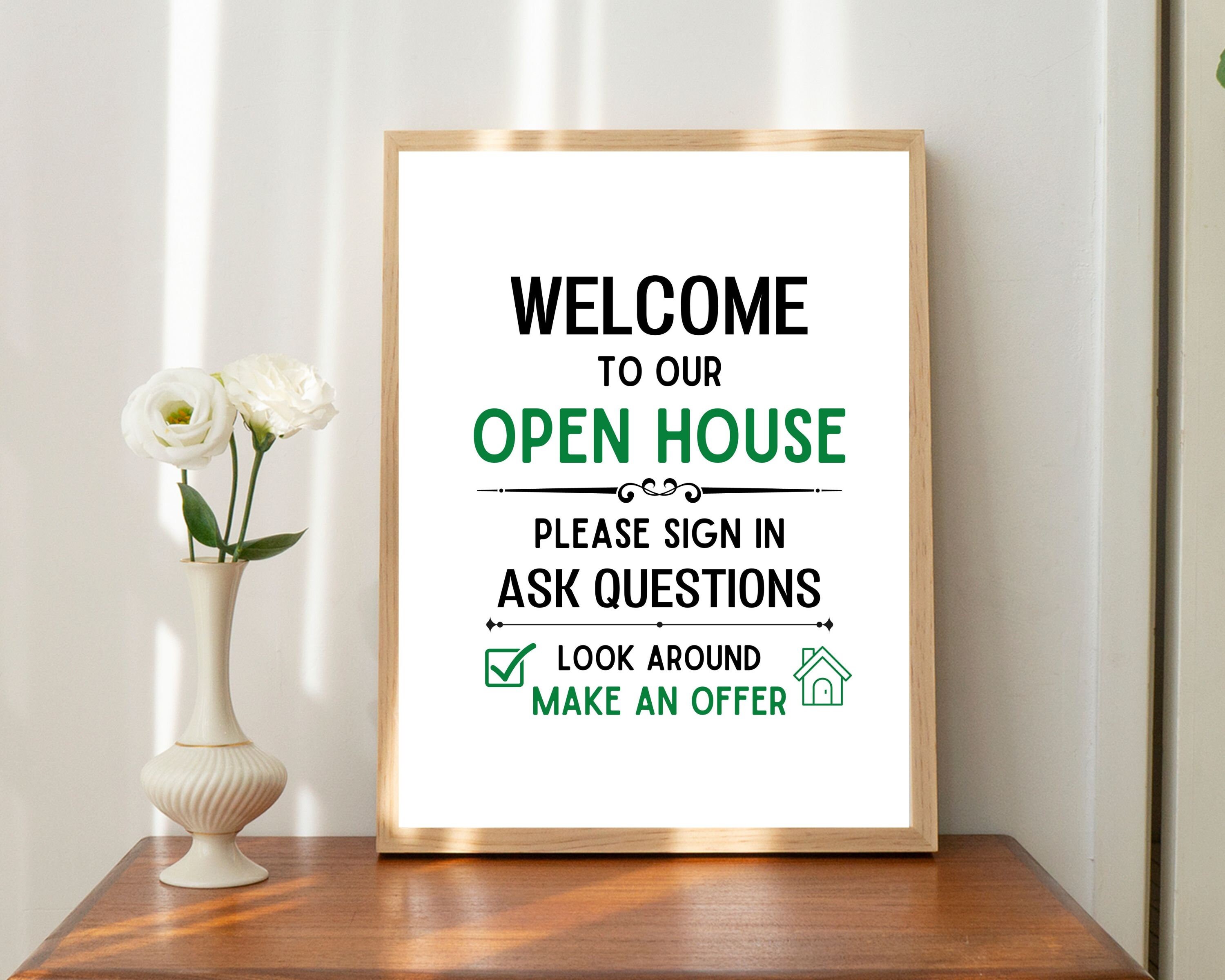 Welcome to Our Open House Printable-8.5"x 11" Downloadable-real Estate ...