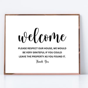 Welcome Please Respect Our House Downloadable-printable Welcome Sign ...