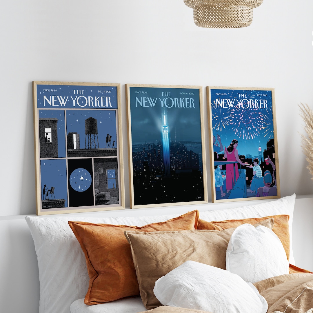 The New Yorker Print Wall Art Set of 3 Poster, Gallery Magazine Cover ...