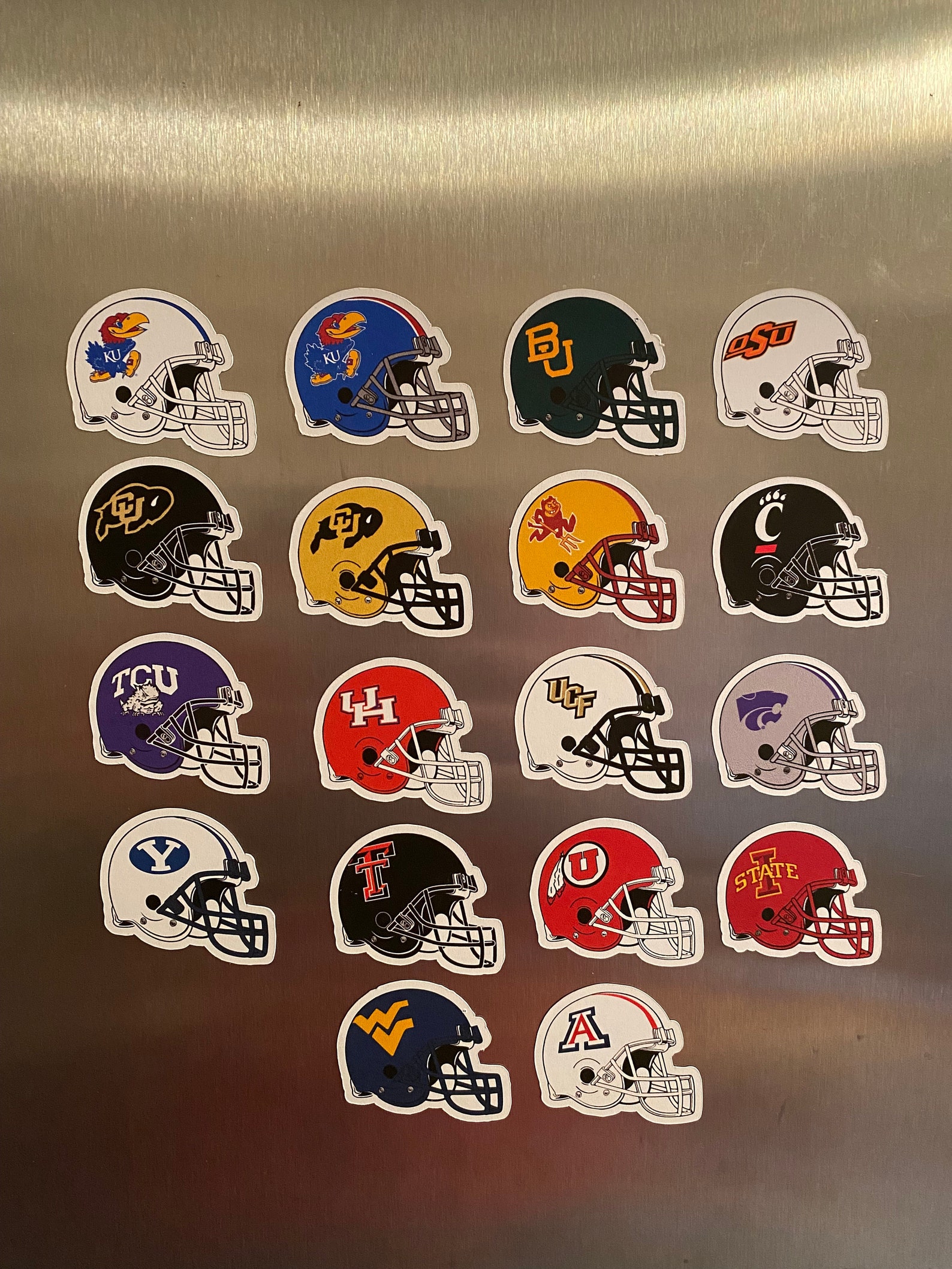 NCAA - BIG 12 Football Helmets - 18 Magnets - Etsy