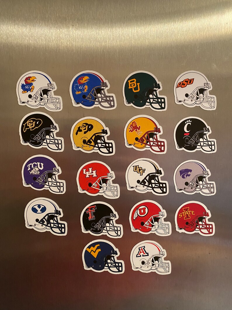 NCAA - BIG 12 Football Helmets - 18 Magnets - Etsy