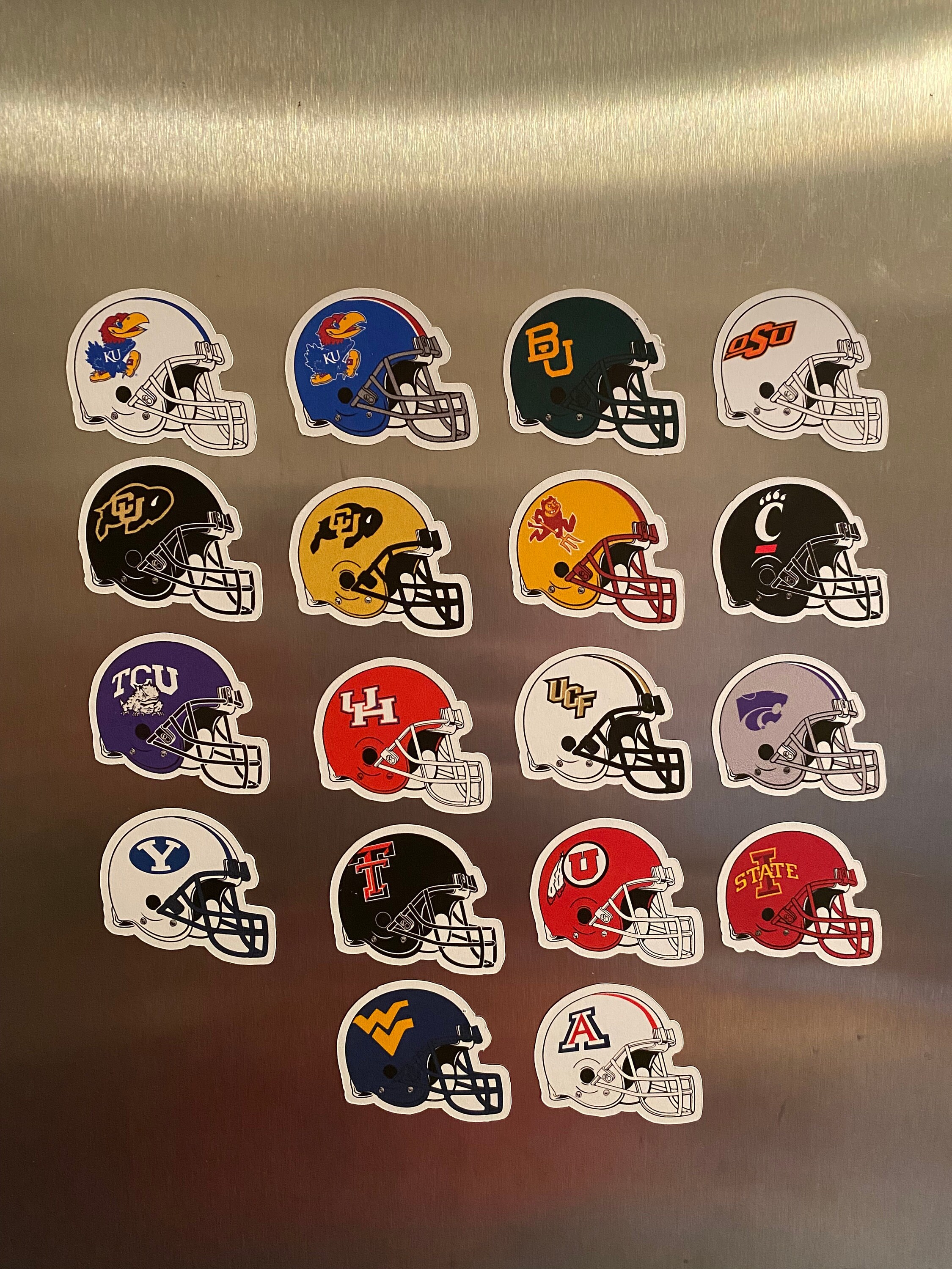 NCAA - BIG 12 Football Helmets - 18 Magnets - Etsy