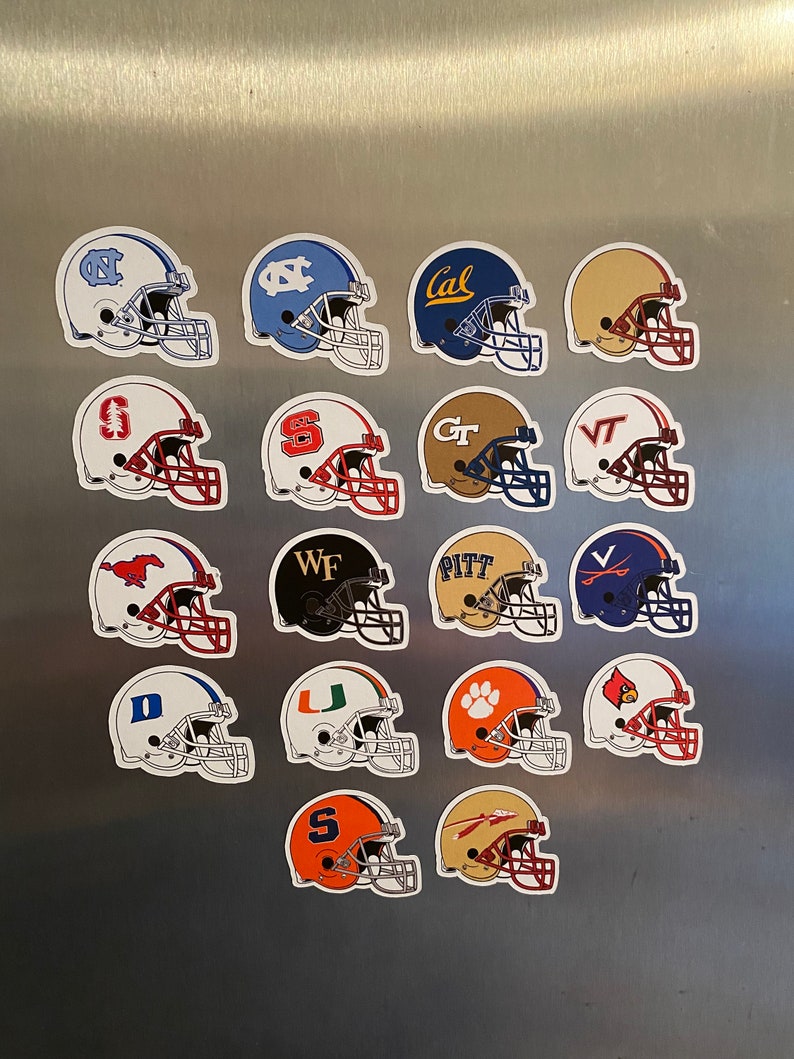 NCAA - ACC Football Helmets - 18 Magnets - Etsy